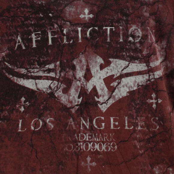 Affliction | Shirts | Rare Affliction Mens Tshirt Size 3xl Angel Red ...